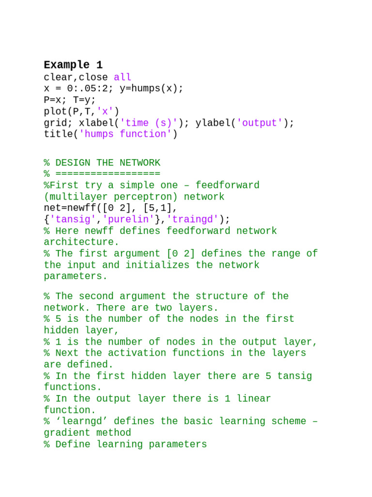 NN Basics Using MATLAB | PDF | Computational Neuroscience | Machine ...