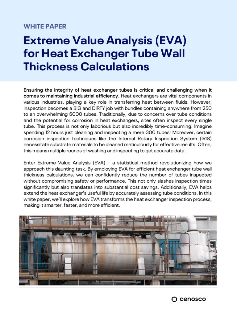 Extreme Value Analysis (EVA) for Heat Exchanger Tube Wall Thickness Calculations | PDF | Heat ...