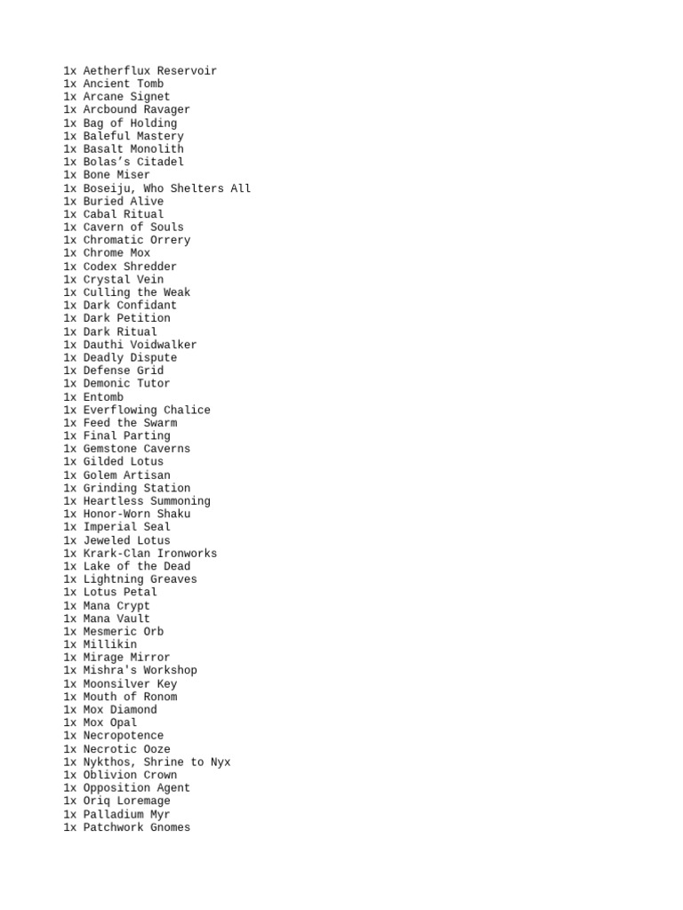 Magic: The Gathering Card List | PDF