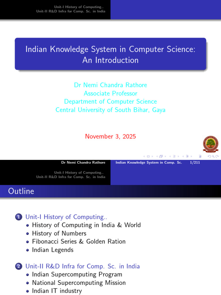 Indian Knowledge System in Computer Sc-1 | PDF | Arithmetic | Numbers