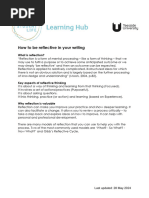 ERA Model Reflective Writing Template | PDF | Experience | Thought