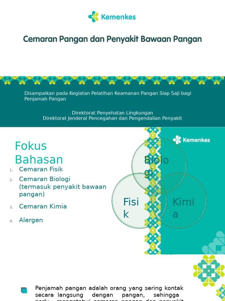 Modul 2_Cemaran Pangan Dan Penyakit Bawaan Pangan_penjamah Pangan-3 | PDF