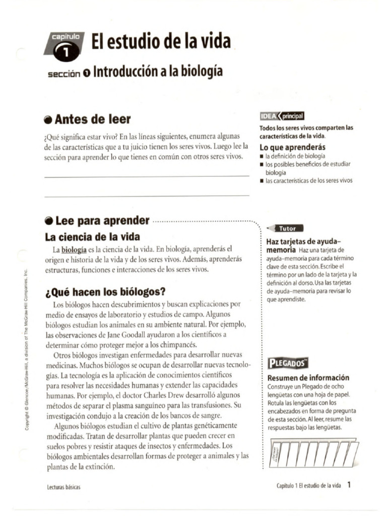 01A ScanEspañol Introduction to Biology | PDF | Organismos | Biología ...