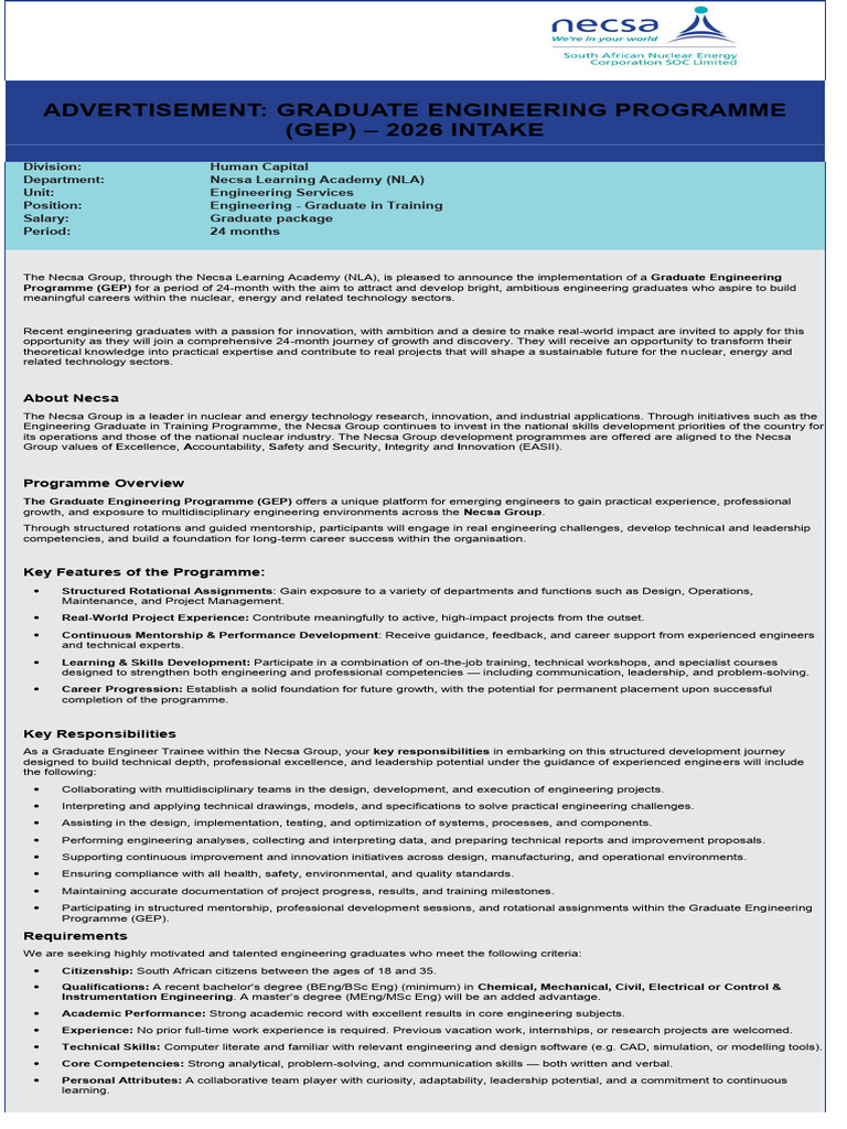 Graduate Engineering Program 2026 Intake | PDF | Engineering | Mentorship