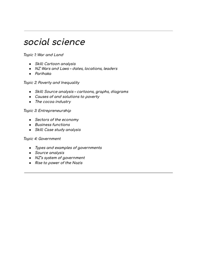 Social Science Topics | PDF