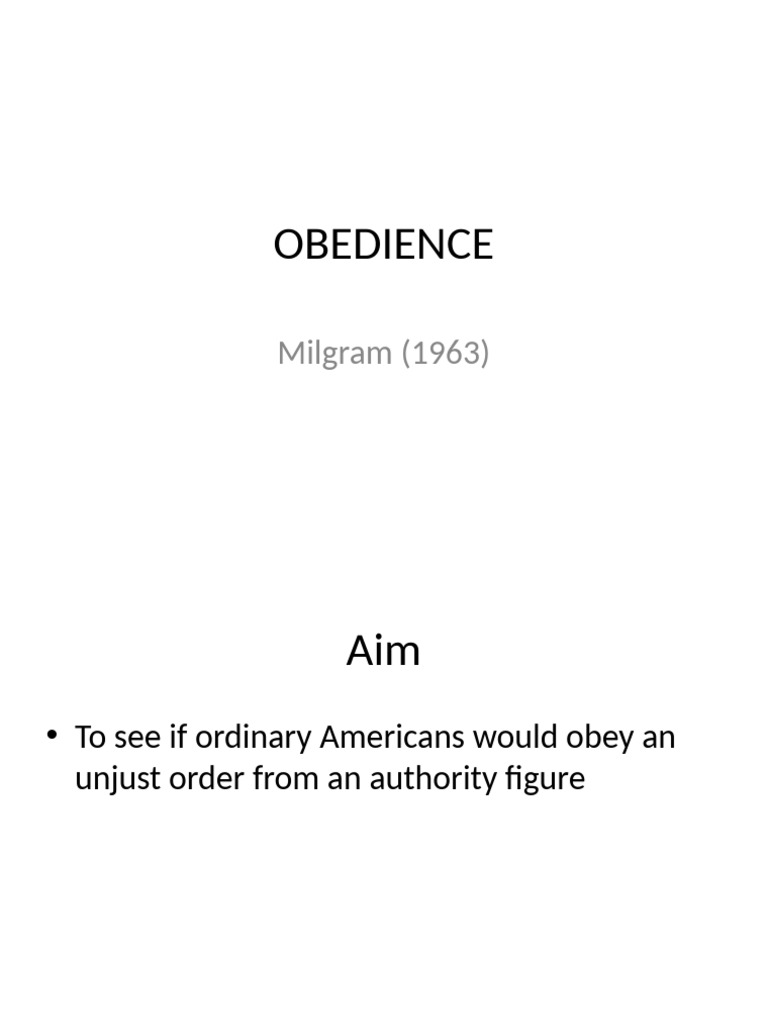 Milgram's Original Study of Obedience | PDF | Psychological Concepts ...