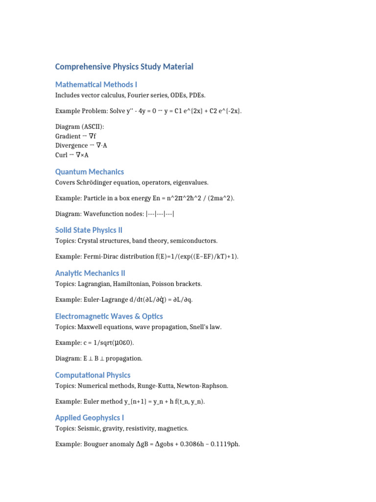 Physics Study Material | PDF