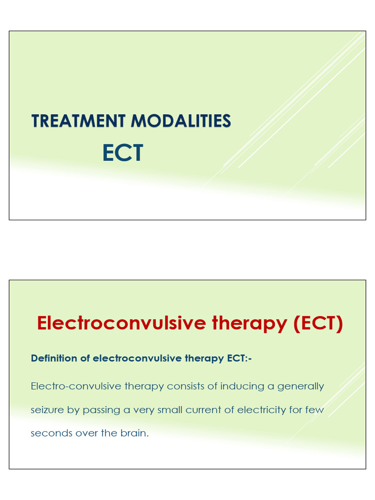 Unit 5 Treatment Modalities ECT | PDF | Electroconvulsive Therapy ...