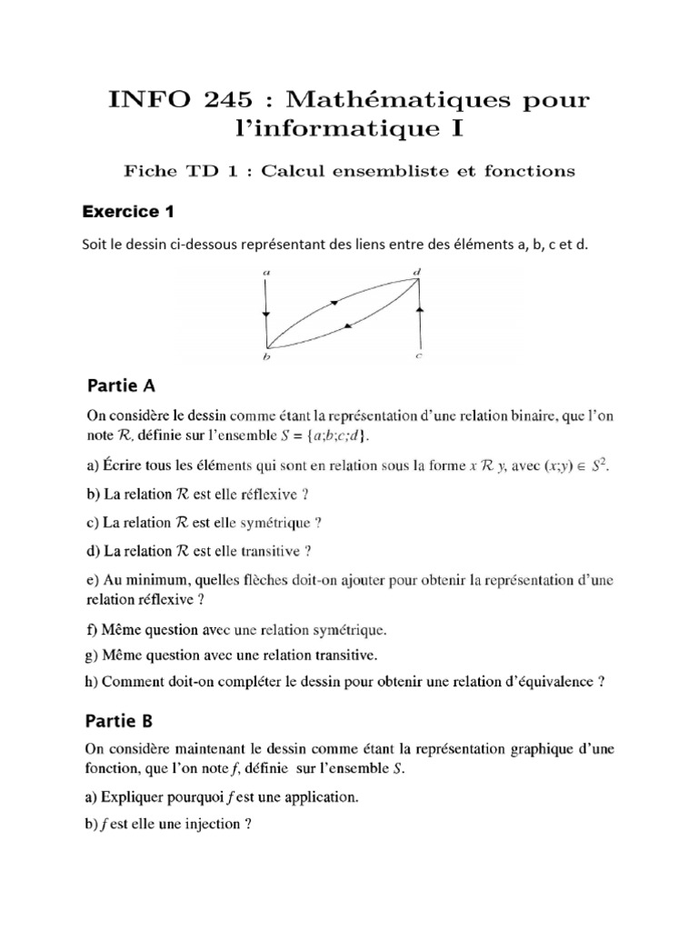 Fiche TD 1 MI1 | PDF