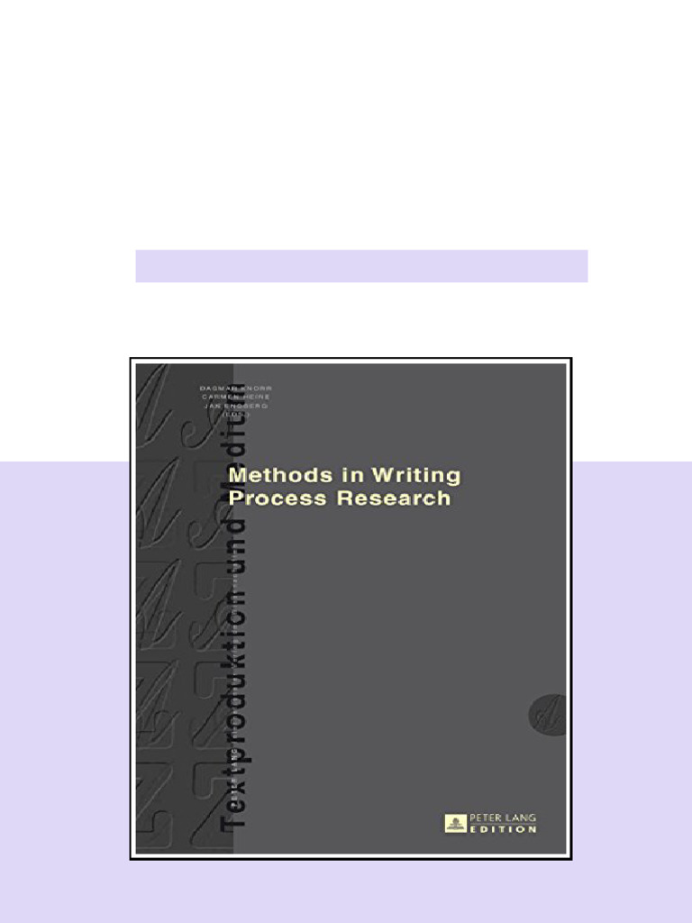 (Ebook) Methods in Writing Process Research by Dagmar Knorr, Carmen ...