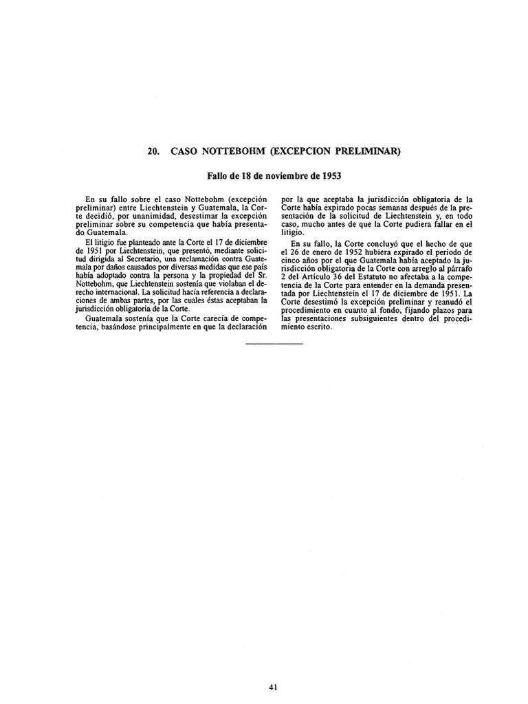 CIJ, Caso Nottebohm | PDF | Estado (política) | Nacionalidad