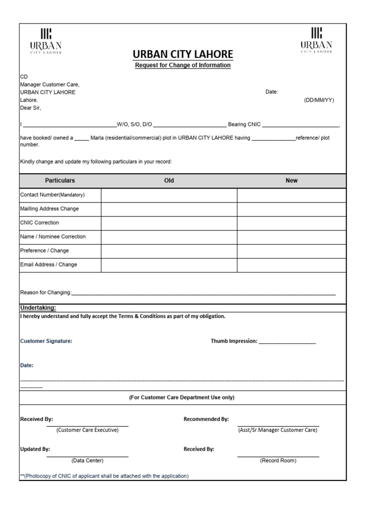 Record Updation Form | PDF