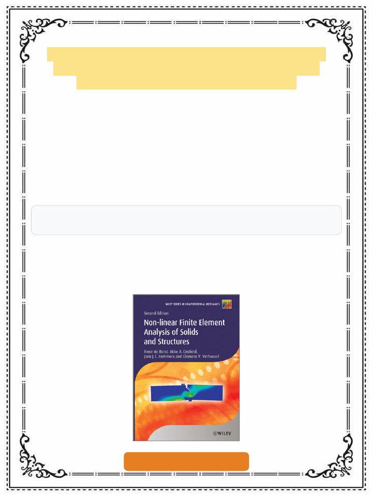 Non Linear Finite Element Analysis of Solids and Structures Second Edition Rene De Borst ebook ...