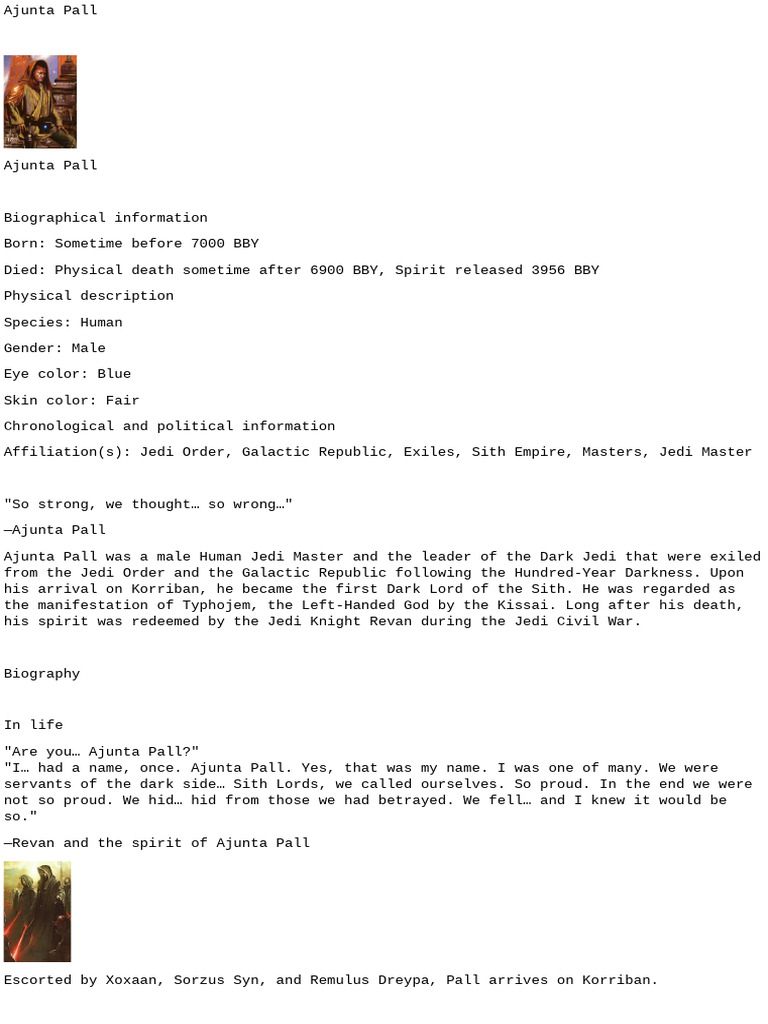 Ajunta Pall | PDF | Sith | Jedi
