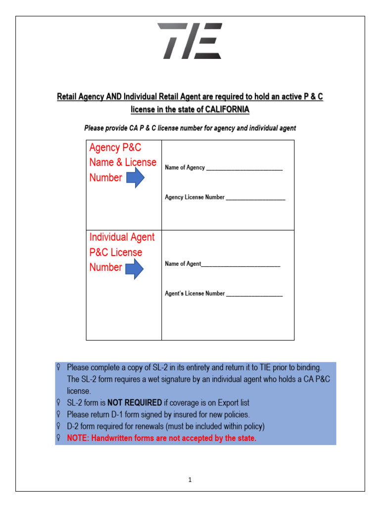 CA Surplus Lines Tax Form (1) - Signed | PDF | Insurance | Insurance Broker