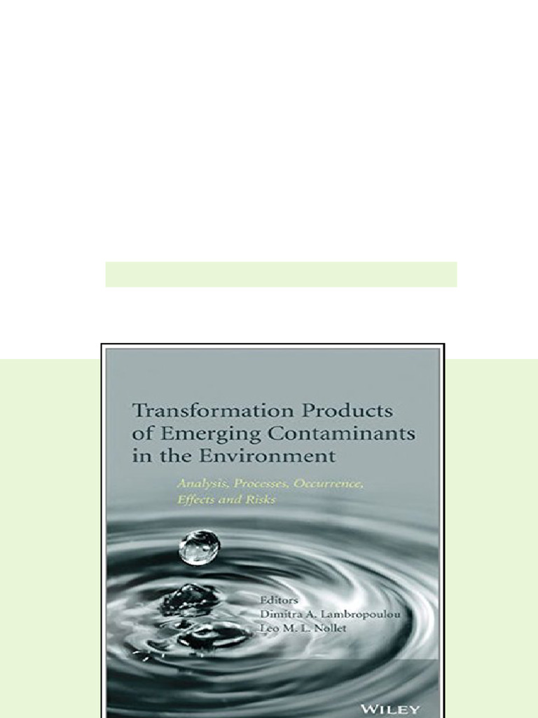 Transformation products of emerging contaminants in the environment ...
