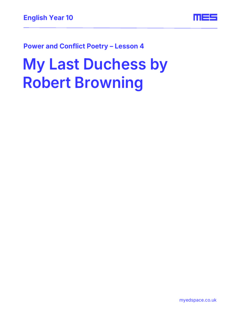04-my-last-duchess-wb-1756910632 | PDF | Genres Of Poetry | Poetry
