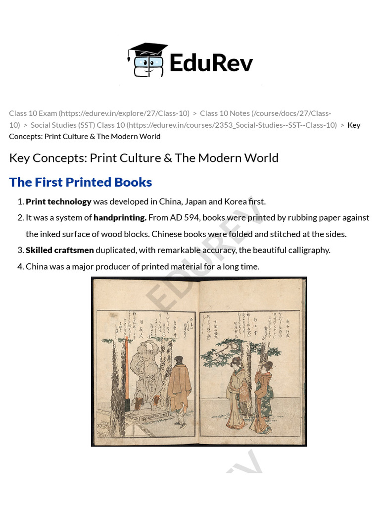 Key Concepts - Print Culture and The Modern World | PDF | Age Of ...