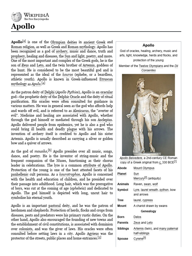 Apollo - Wikipedia | PDF | Apollo | Hera