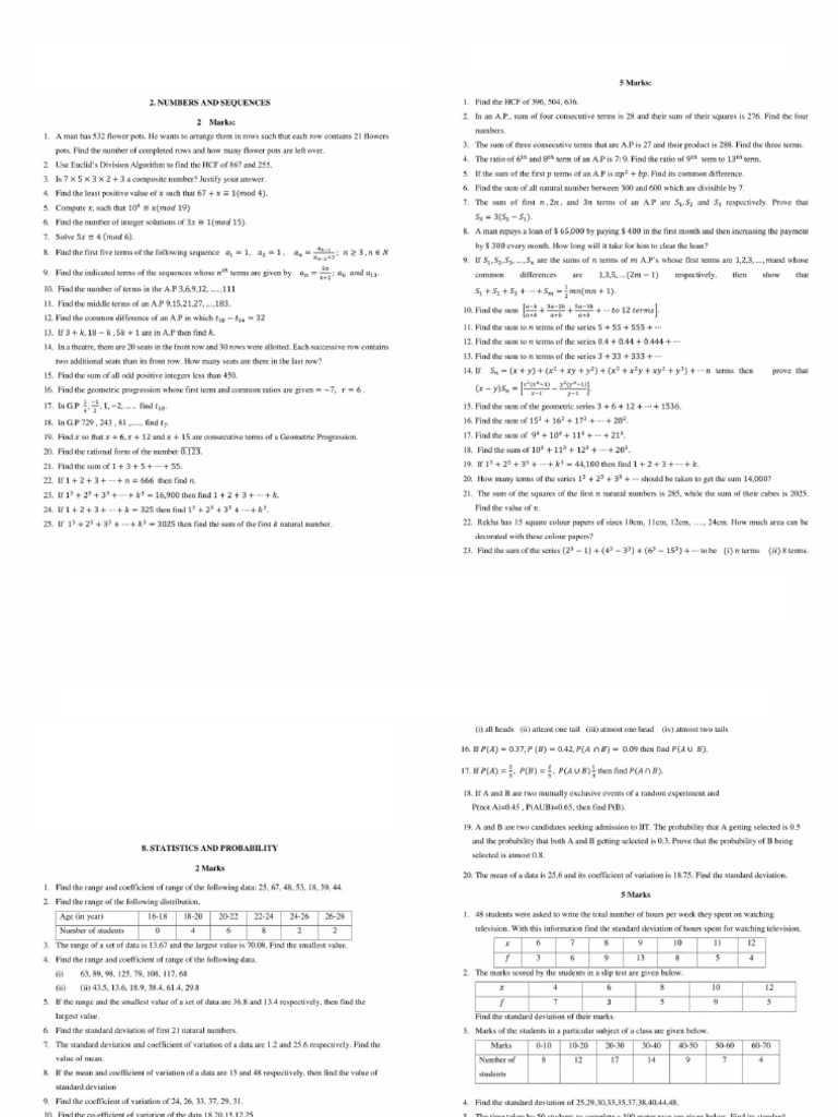 CH - 2 & 8 - Important Questions | PDF