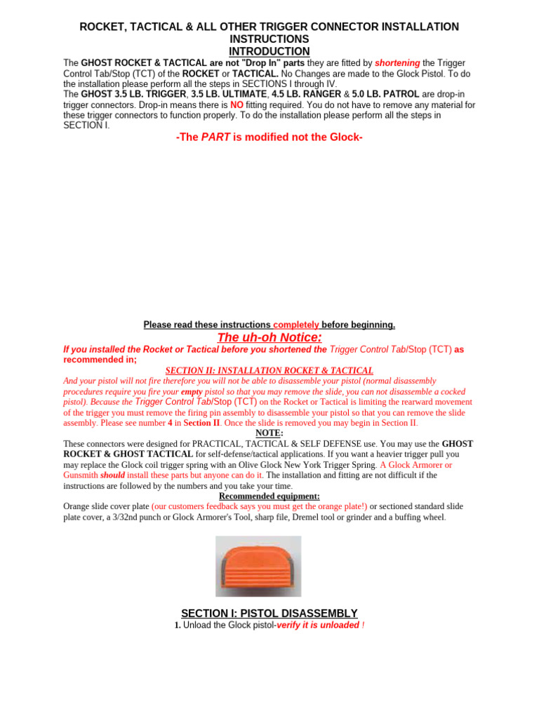 Ghost Connector Install | PDF | Trigger (Firearms) | Firearms
