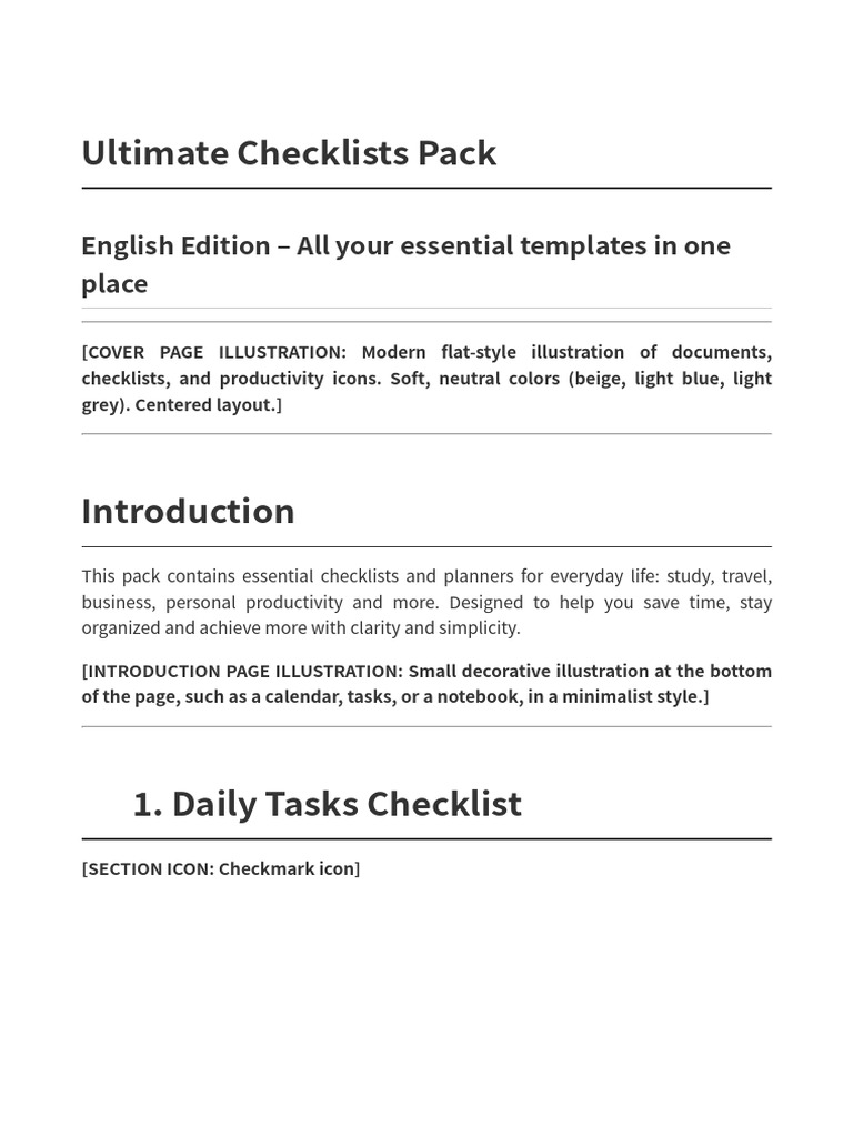 Ultimate Checklists Pack English Edition | PDF