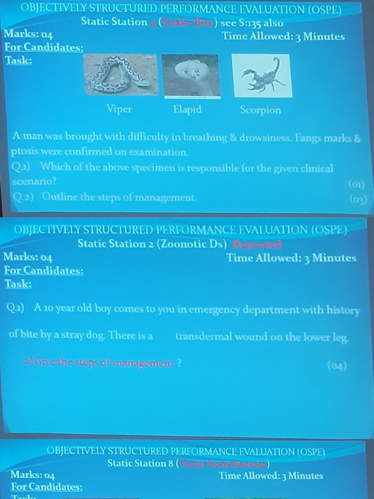 Vector Borne Diseases Ospe | PDF | Medical Specialties | Medicine