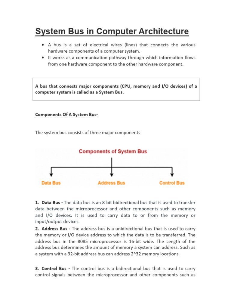 System Buses | PDF | Input/Output | Central Processing Unit