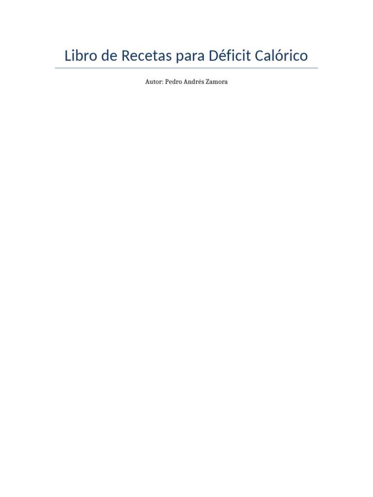 Libro Recetas Deficit Calorico | PDF | Nutrientes | Alimentos