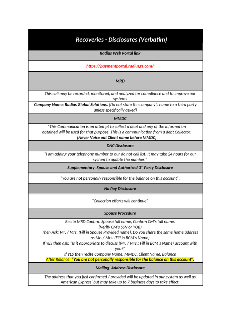 Recoveries and DJ Disclosure 7 | PDF | Loans | Payments