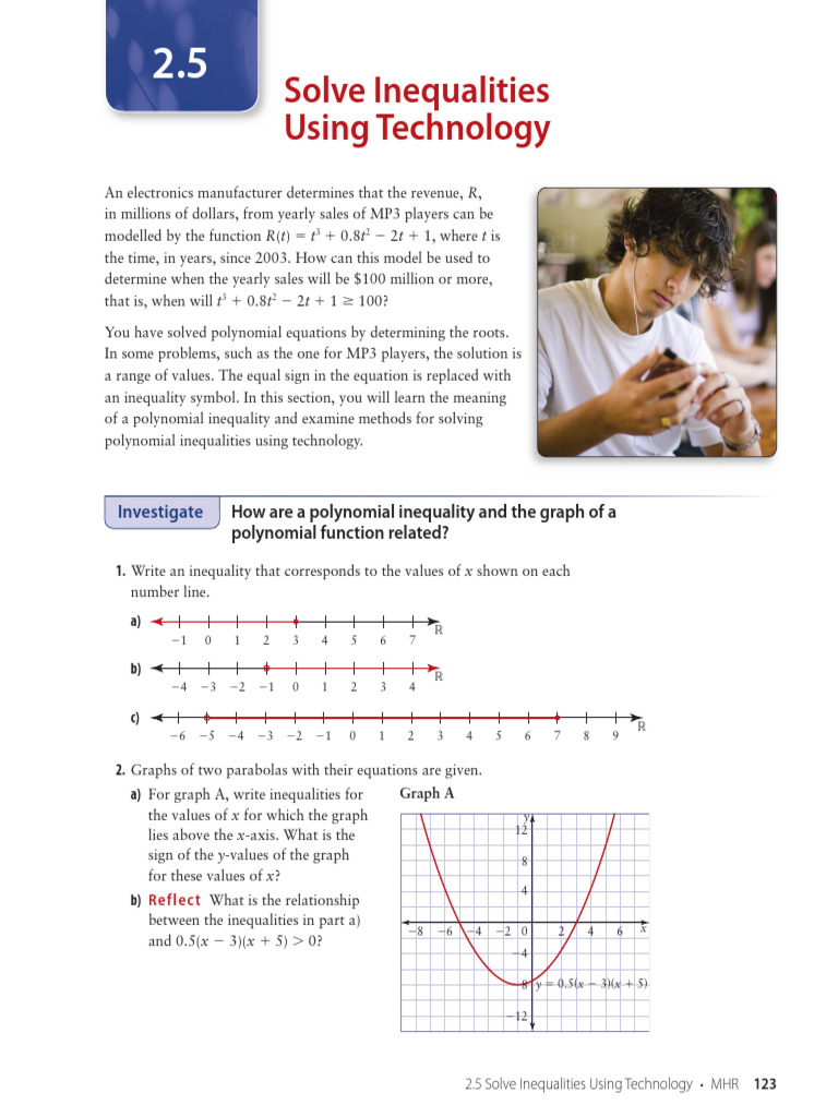 2 5 Solve Inequalities Using Technology | PDF | Polynomial | Equations