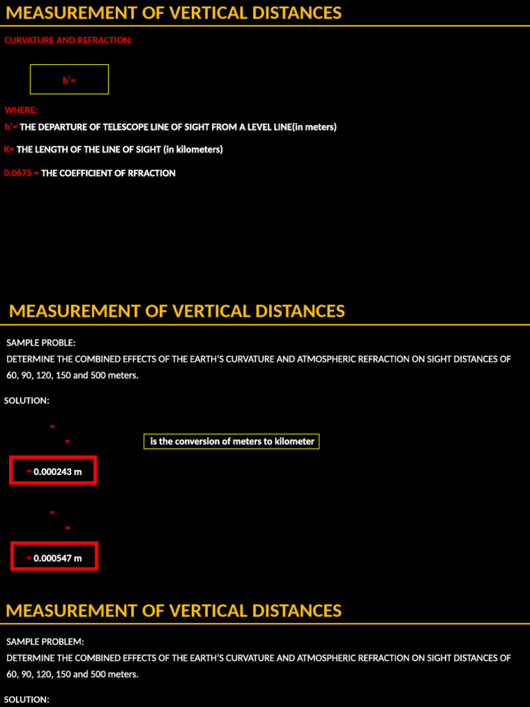 VERTICAL DISTANCES-CURVATURE AND REFRACTION | PDF | Electromagnetic ...
