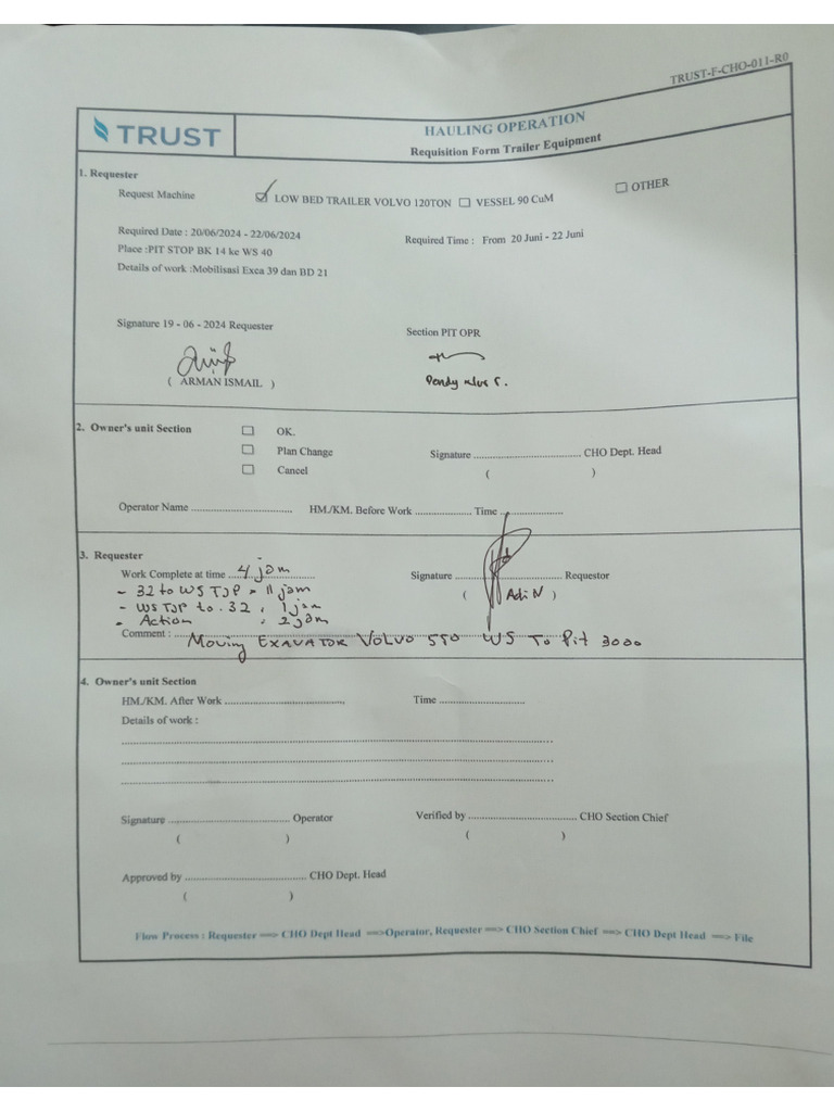 Requisition Form Trailer Equipment | PDF