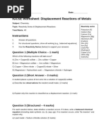 Displacement Reactions and Metal Reactivity | PDF | Magnesium | Zinc