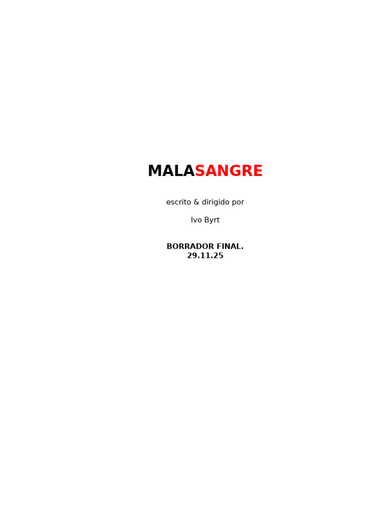 MALASANGRE (29-11-2025) | PDF | Amor