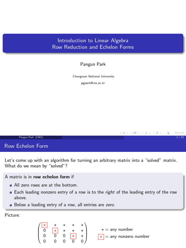 Lecture 6 | PDF | System Of Linear Equations | Matrix (Mathematics)