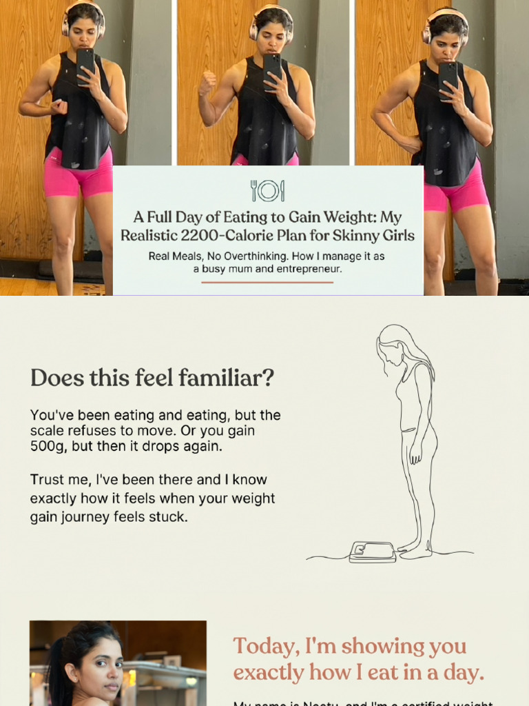 2200 Calorie Dense Plan For Skinny Girls - Insta | PDF