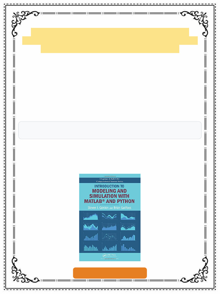 Introduction to Modeling and Simulation with MATLAB and Python 1st ...