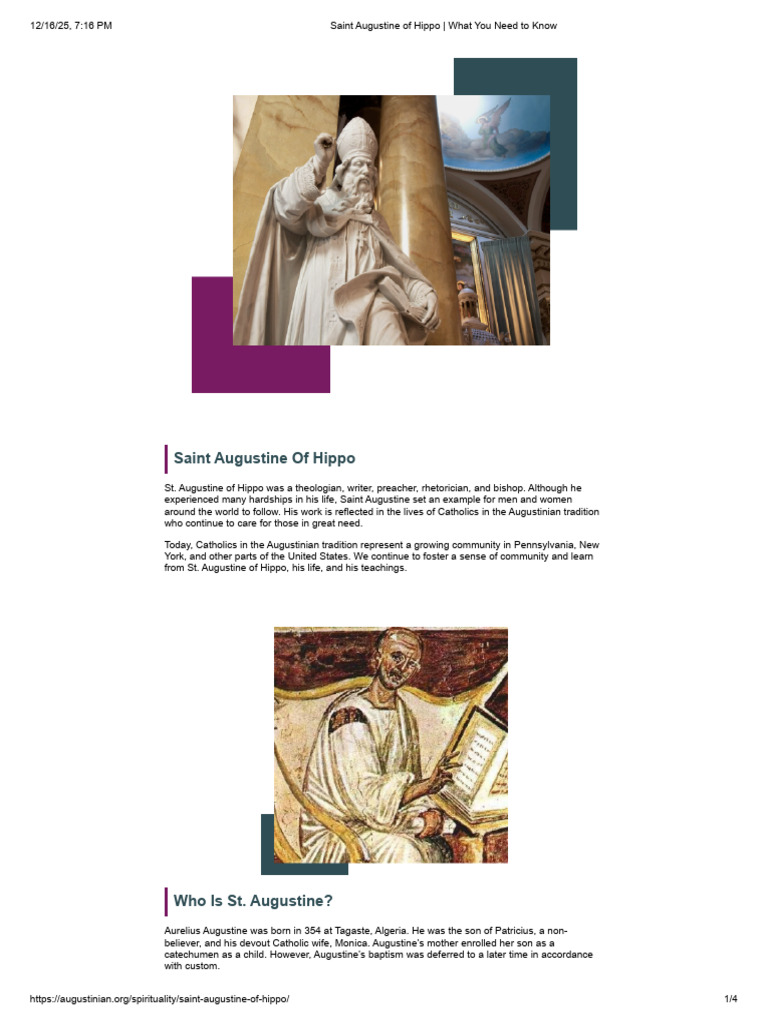 Life and Legacy of St. Augustine | PDF | Augustine Of Hippo | Christian ...