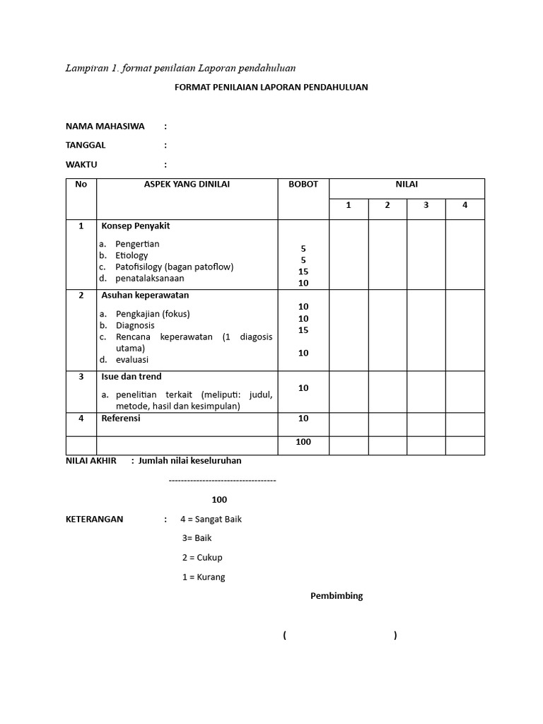 Format Penilaian 1 | PDF