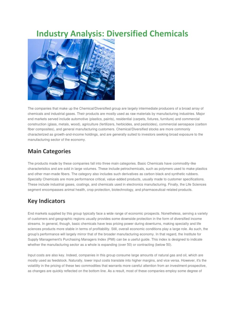 Understanding Diversified Chemicals | PDF | Economic Growth | Natural Gas
