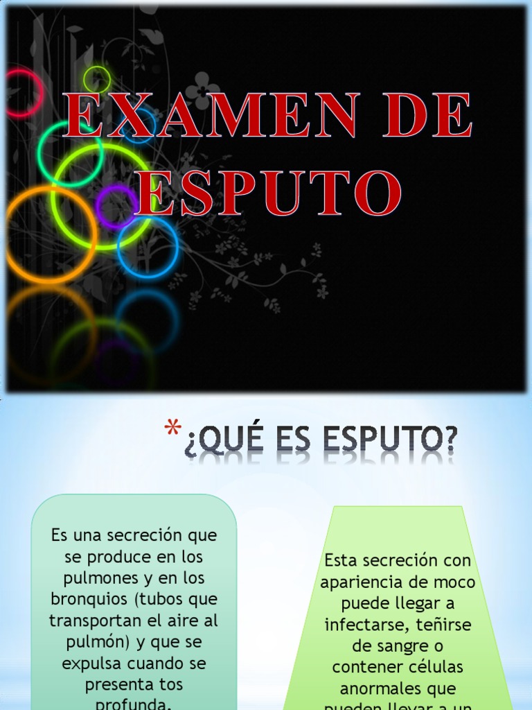 Examen de Esputo | PDF | Secreción | Las bacterias