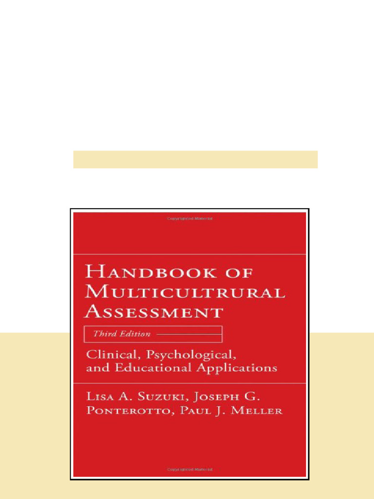 Handbook Of Multicultural Assessment Clinical Psychological And ...