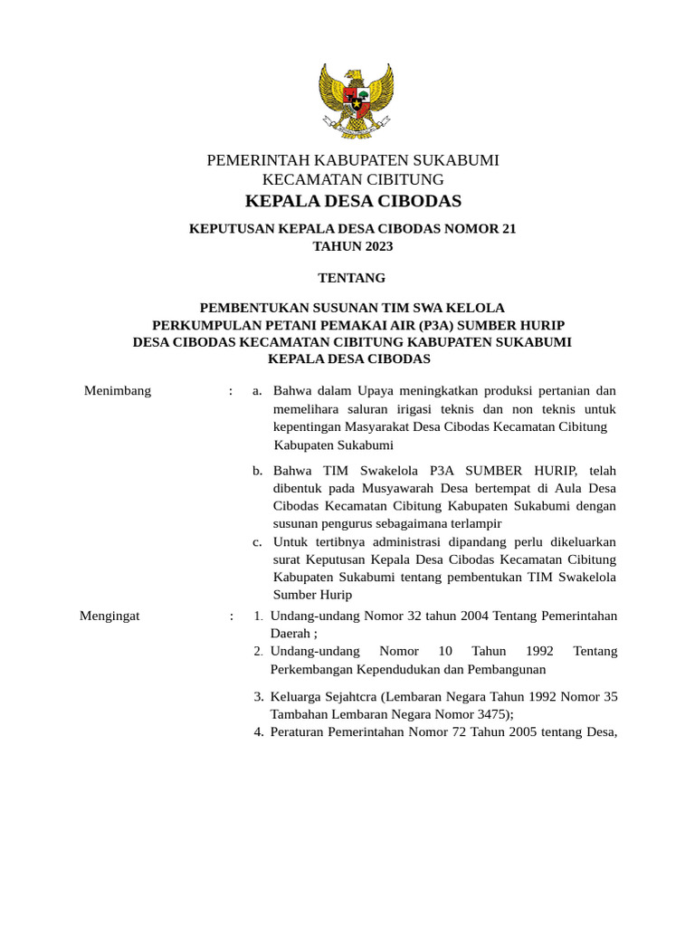 SK Tim Swakelola | PDF