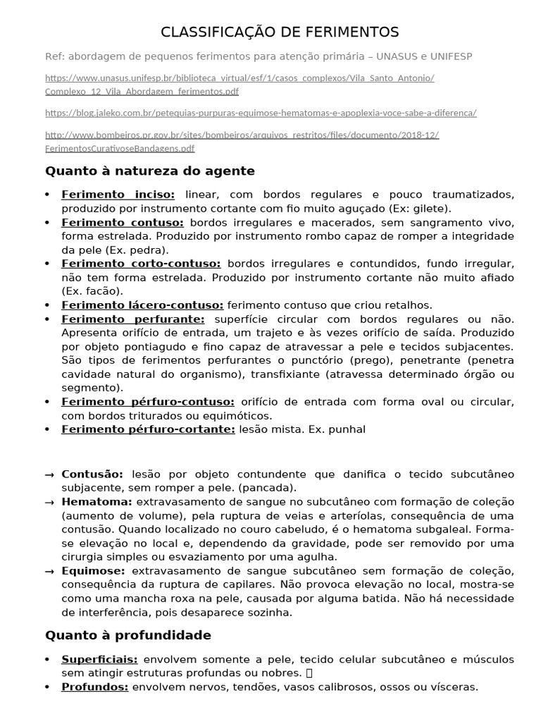 Classificação e Tratamento de Ferimentos | PDF | Vacinas | Anticorpo