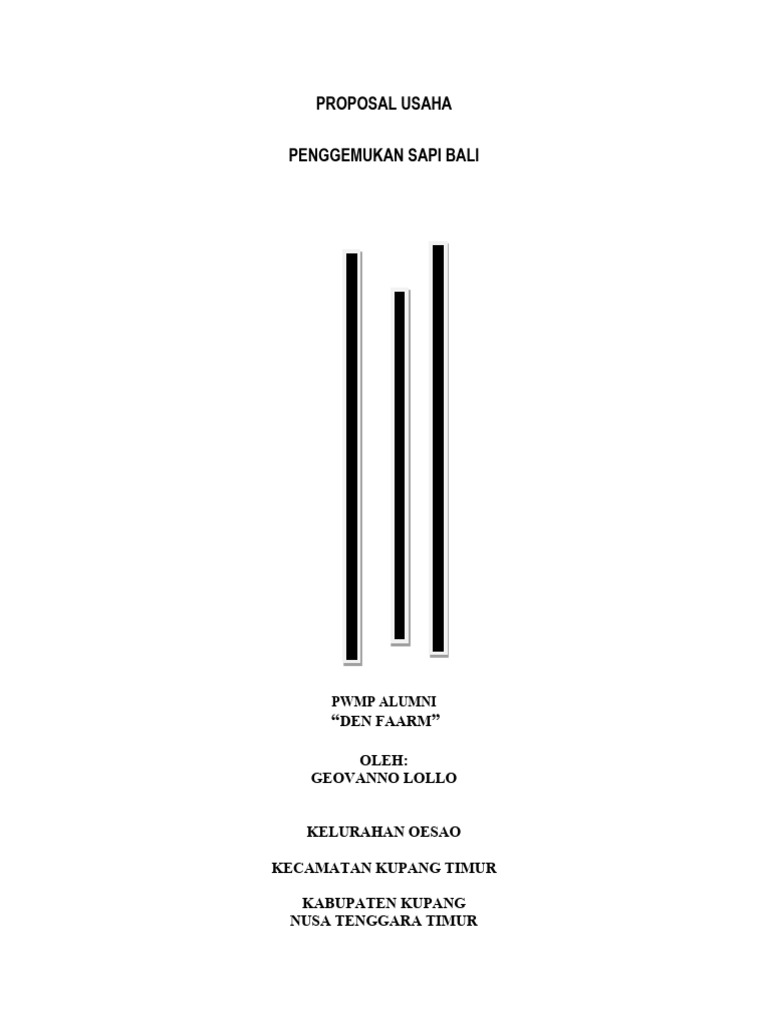 Contoh Proposal Penggemukan Sapi BUMDES SAKAL | PDF