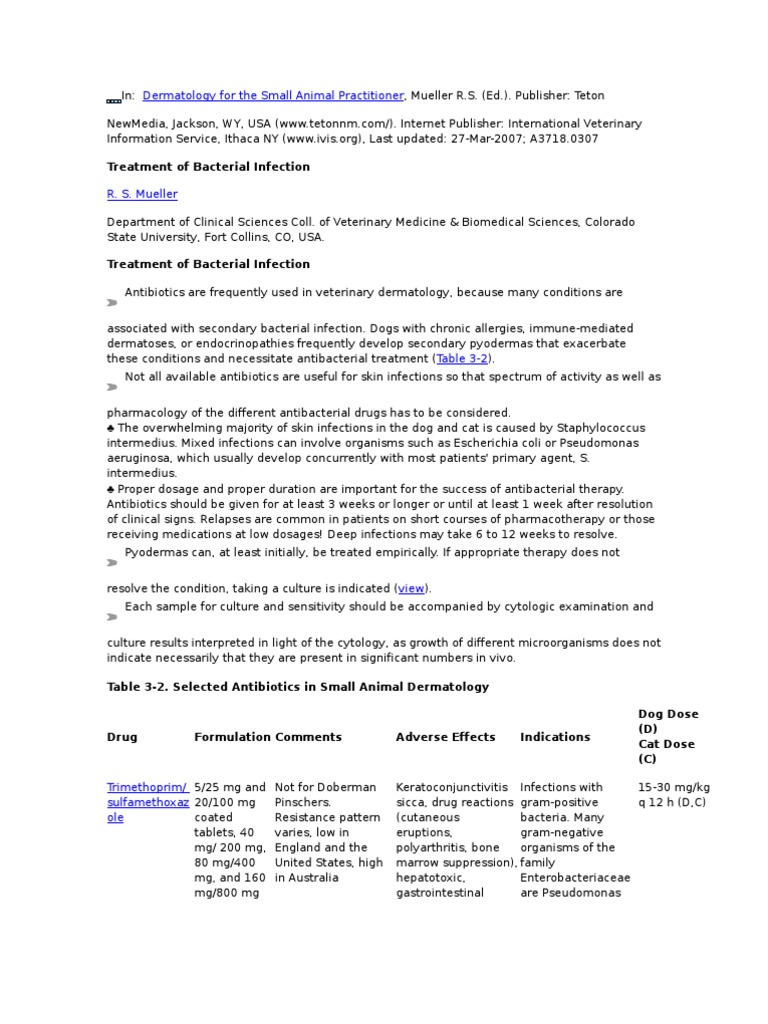 Treatment of Bacterial Infection | PDF | Antibiotics | Microbiology