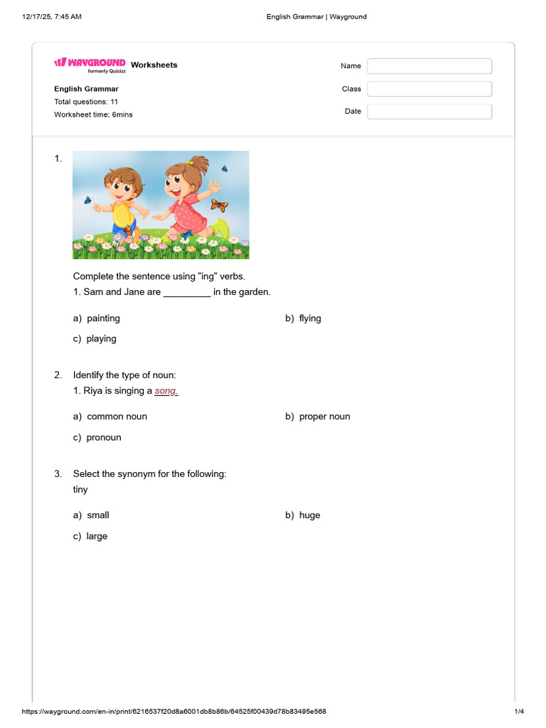Quizizz - English Grammar4 | PDF | English Grammar | Language Mechanics