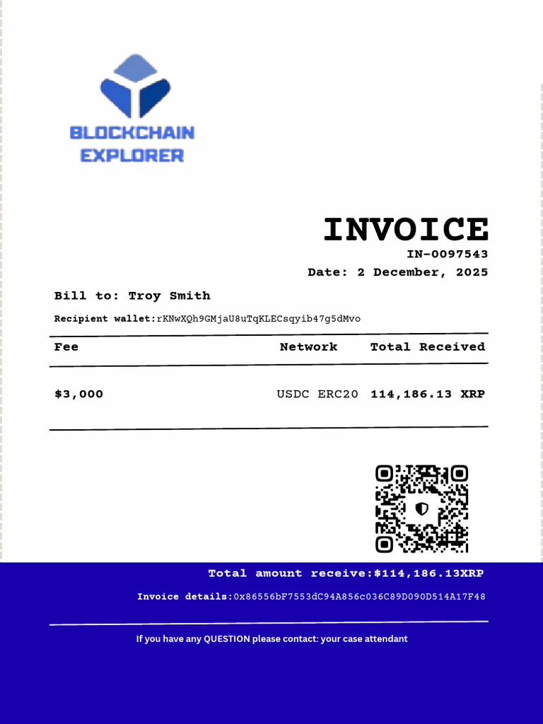 Invoice for Troy Smith - 114,186.13 XRP | PDF