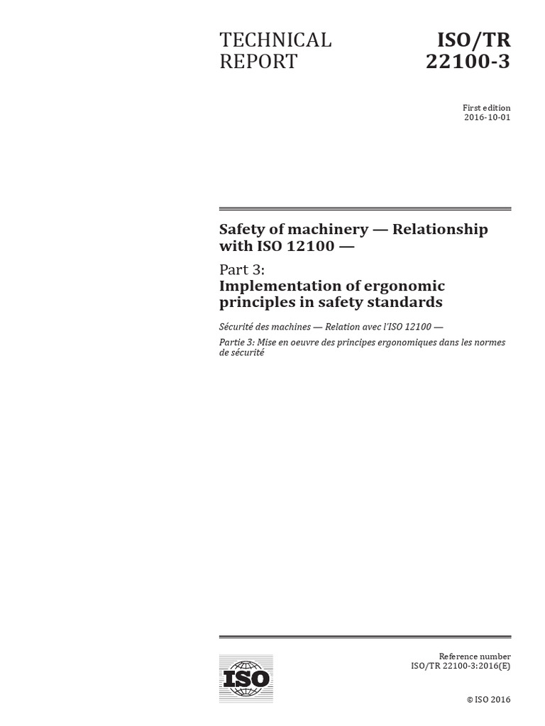 ISO - TR 22100-3 - 2016 Safety of Machinery - Relationship With ISO ...